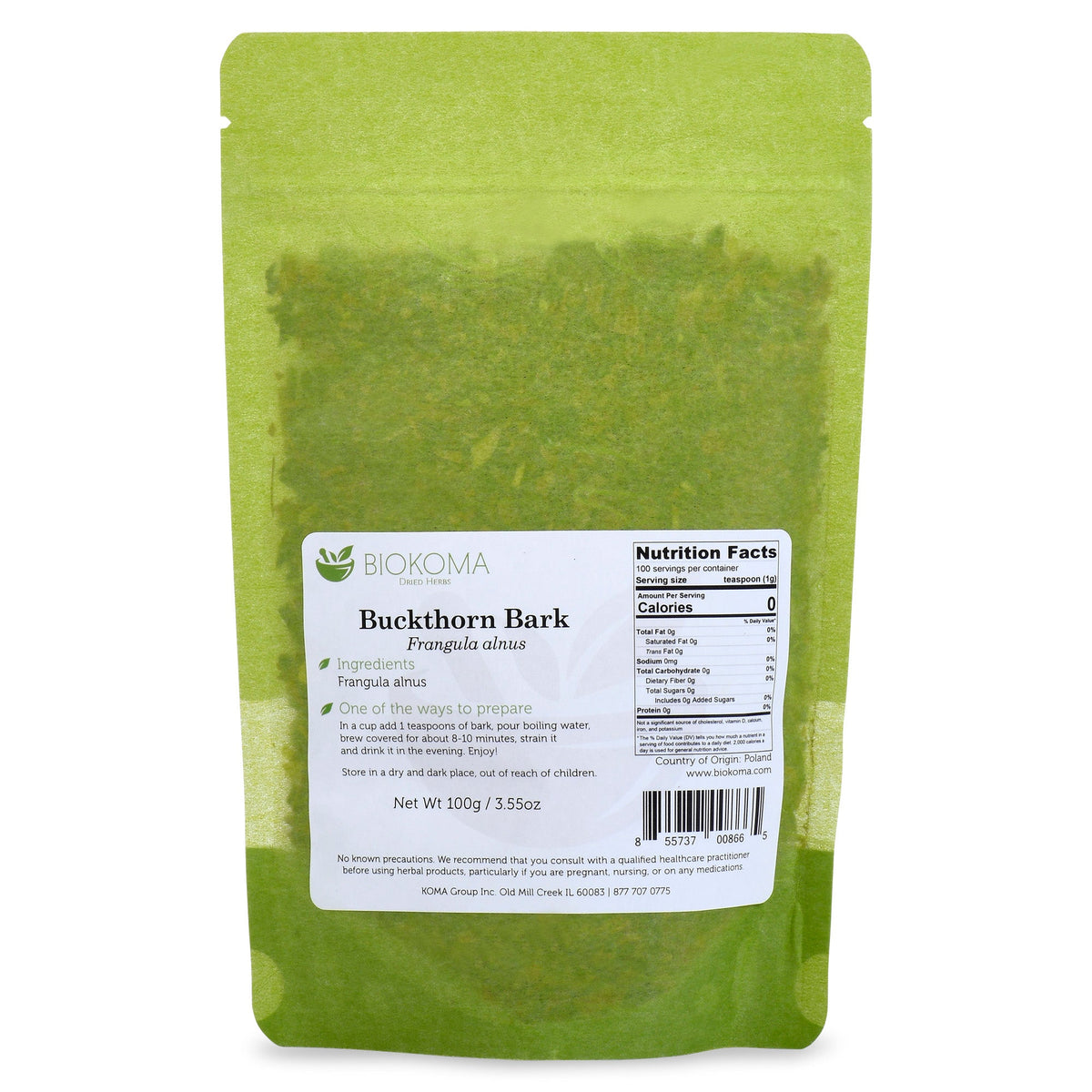 Buckthorn Bark Herbal Tea - Frangula Alnus Dried Cut 100g – BIOKOMA ...